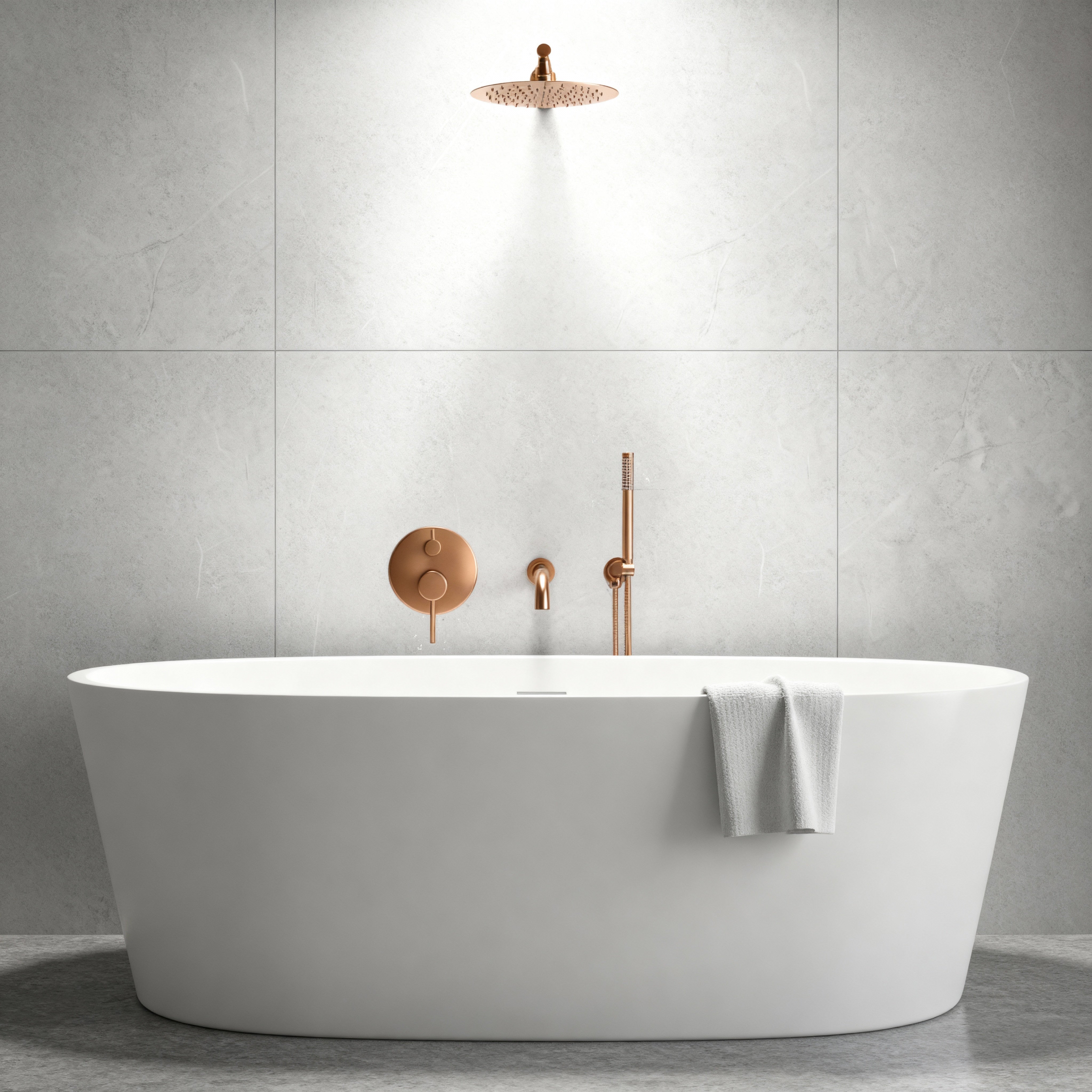 Kit bain et douche encastré or rose brossé | Agostini Robinetterie